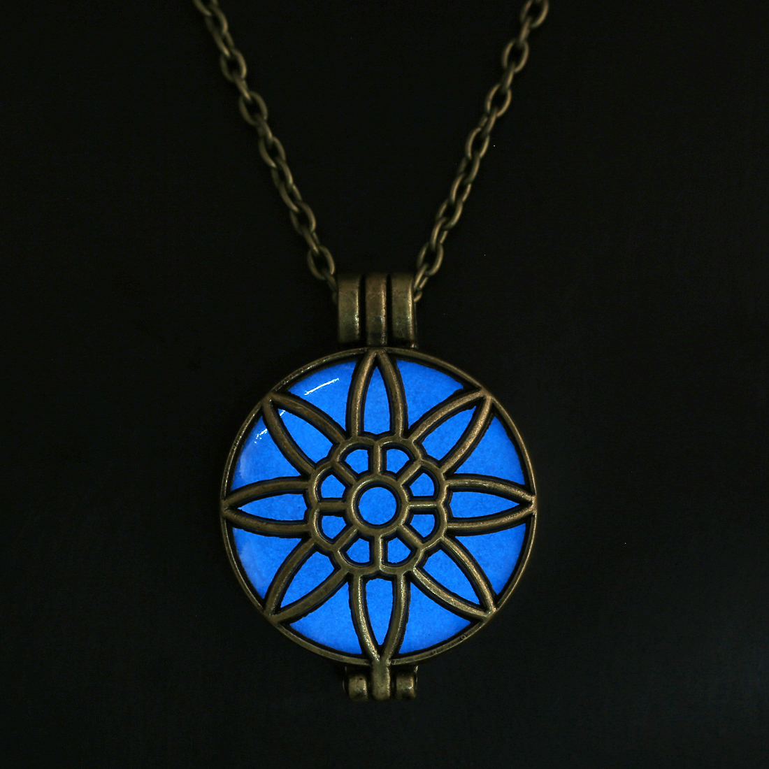 Steampunk Pretty Magic Round Fairy Locket Necklace Glow In The Dark ...